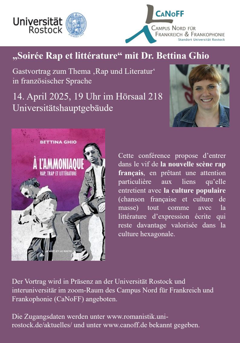 „Soirée Rap et littérature“ mit Dr. Bettina Ghio - Universität Rostock